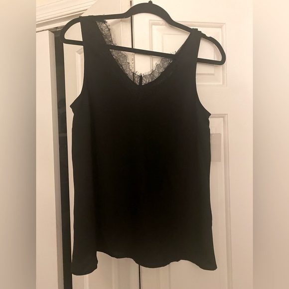 Halogen | Tops | Nwt Halogen Black Lace Trim Tank Top | Poshmark